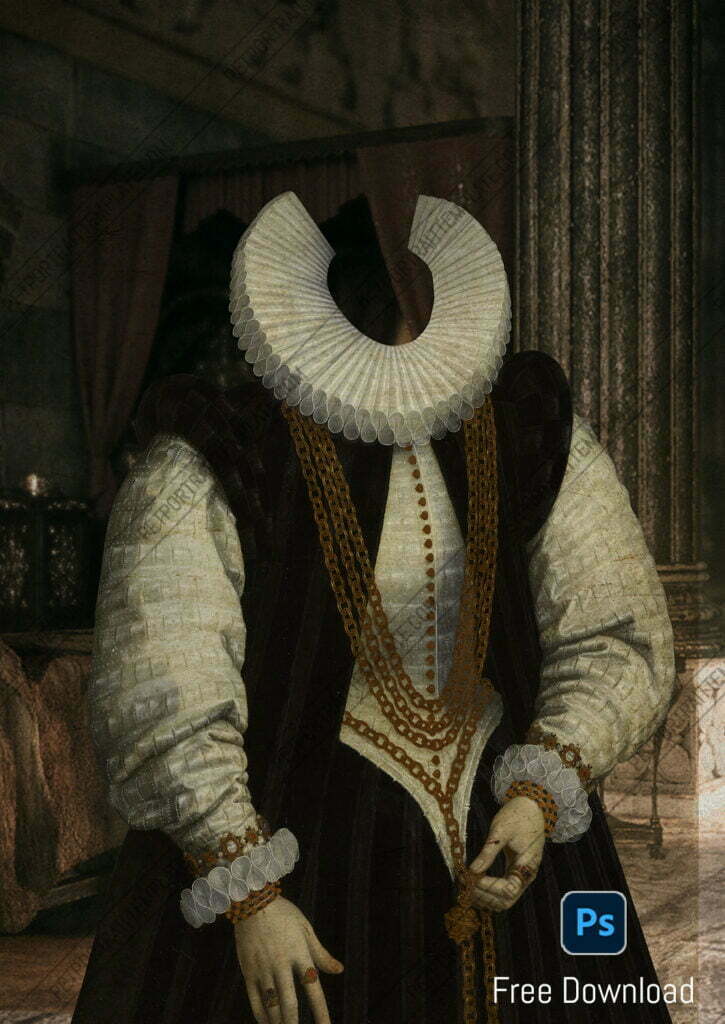 Renaissance Pet Portrait Template Free King Servant PSD File
